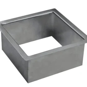 6" Square Stainless Steel Grommet - Brushed Finish 3" Deep | Commercial ...