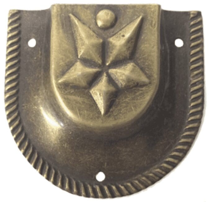 Antique Brass Trunk Handle Cap Star Design 2" TKH-78AB - Hardware Tree ...