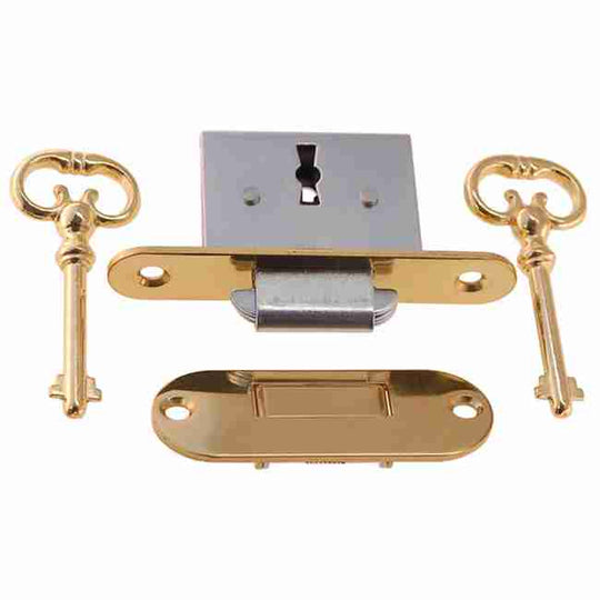Roll Top Desk Lock Full Mortise - Brass & Steel with 2 Keys – Lyons ...
