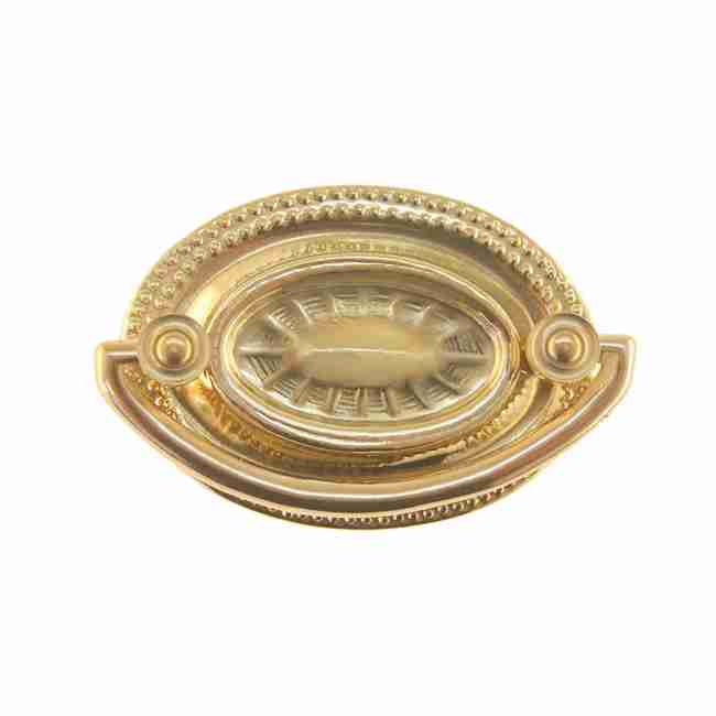 Hepplewhite Brass Drawer Pull 2" Centers - Polished Stamped Brass ...