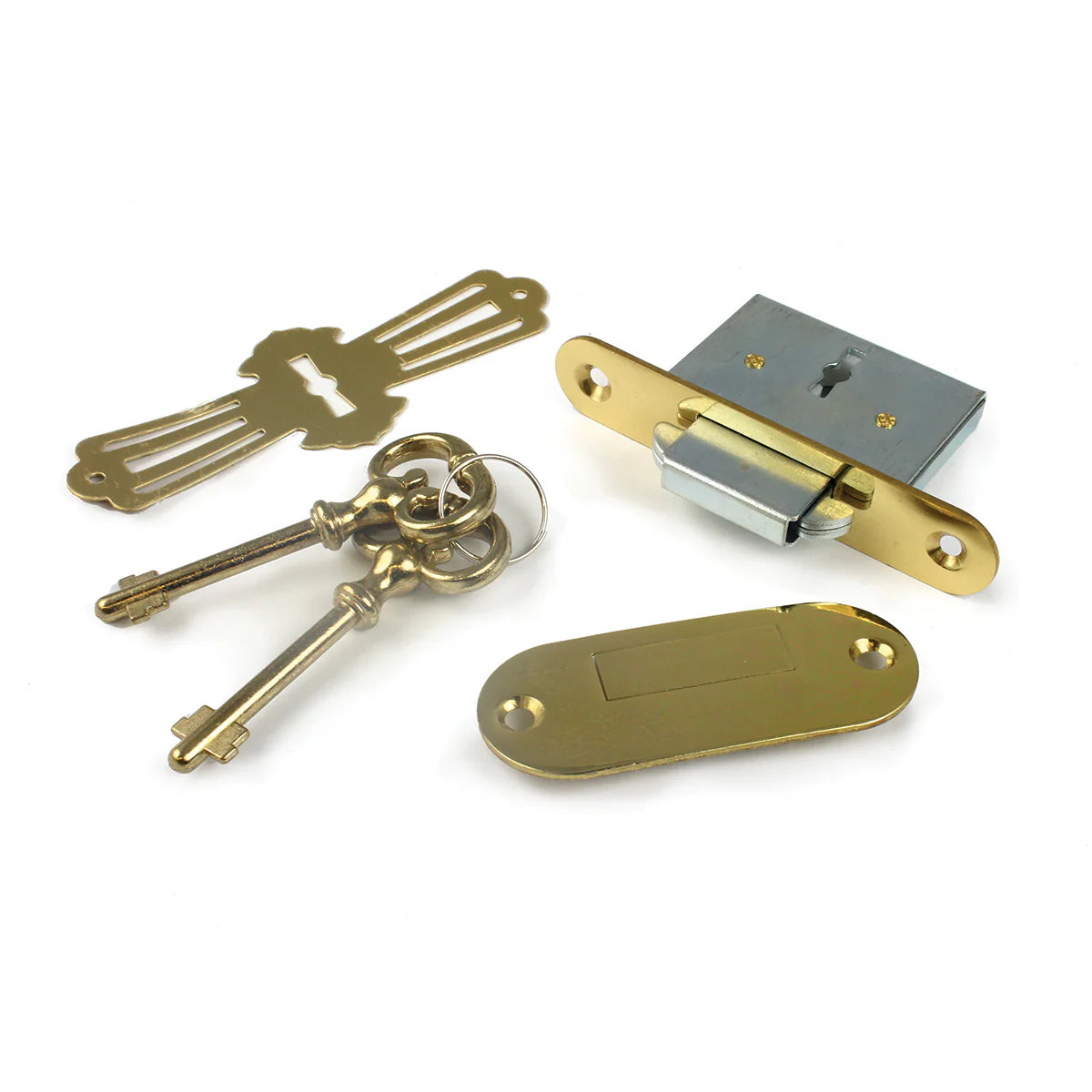 Roll Top Desk Lock Key Set Brass Steel Full Mortise L672P - Hardware ...