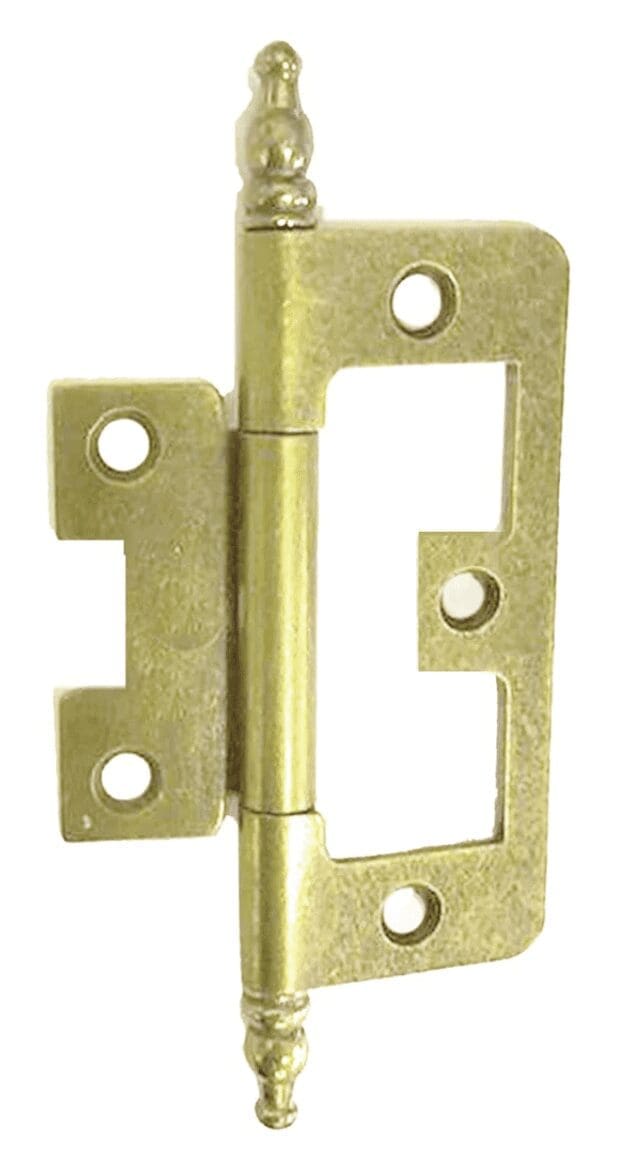 A 4-3/8" FINIAL NON MORTISE HINGE BRASS PLATED BETWEEN DOOR AND CABINE ...
