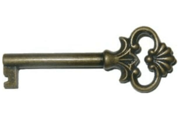 2-3/8" Shell Skeleton Key for Antique Furniture Locks | Brass Finish ...