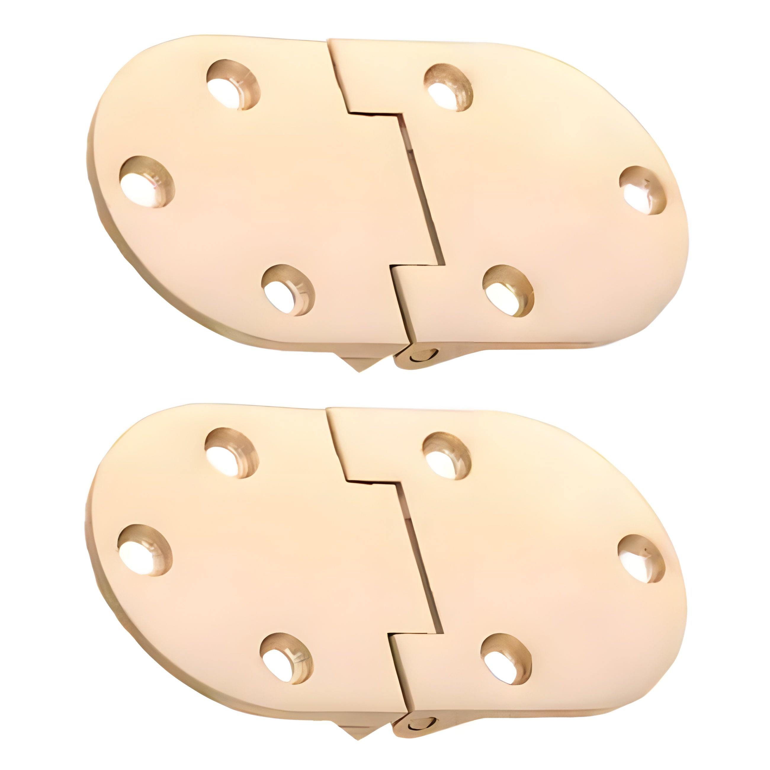 PAIR OF OVAL BUTLER TRAY TABLE HINGES 2-7/8 X 1-1/2 INCHES SOLID POLIS ...