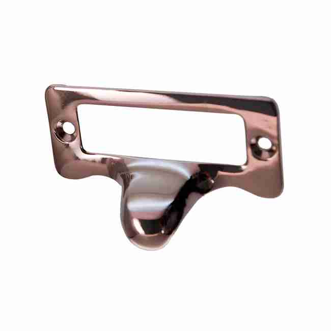 POLISHED NICKEL OVER CAST BRASS FILE LABEL CARD HOLDER WITH FINGER PUL ...