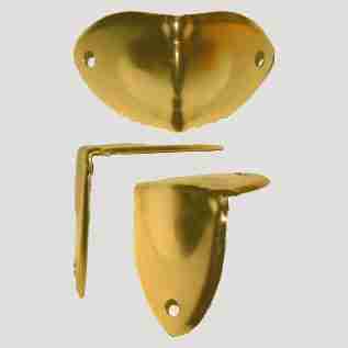 SLAT CLAMP FOR WOOD TRUNK STRIPS L SHAPE BRASS PLATED STEEL D-4518 OBL ...